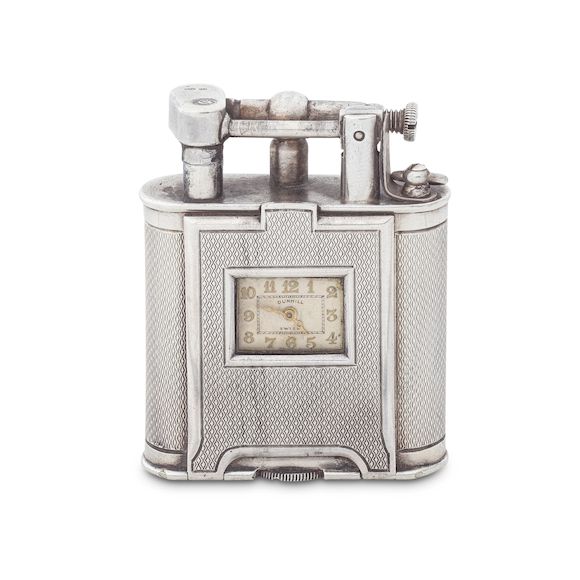 Bonhams : DUNHILL: An Art Deco silver 'Unique B pattern watch' lighter ...