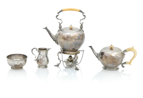 Bonhams : A George V silver four piece tea service By Goldsmiths and ...