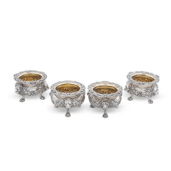 Bonhams : A George III set of four silver salts, from The Sutton ...
