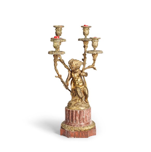 Bonhams : A late 19th century French gilt bronze and rouge marble ...
