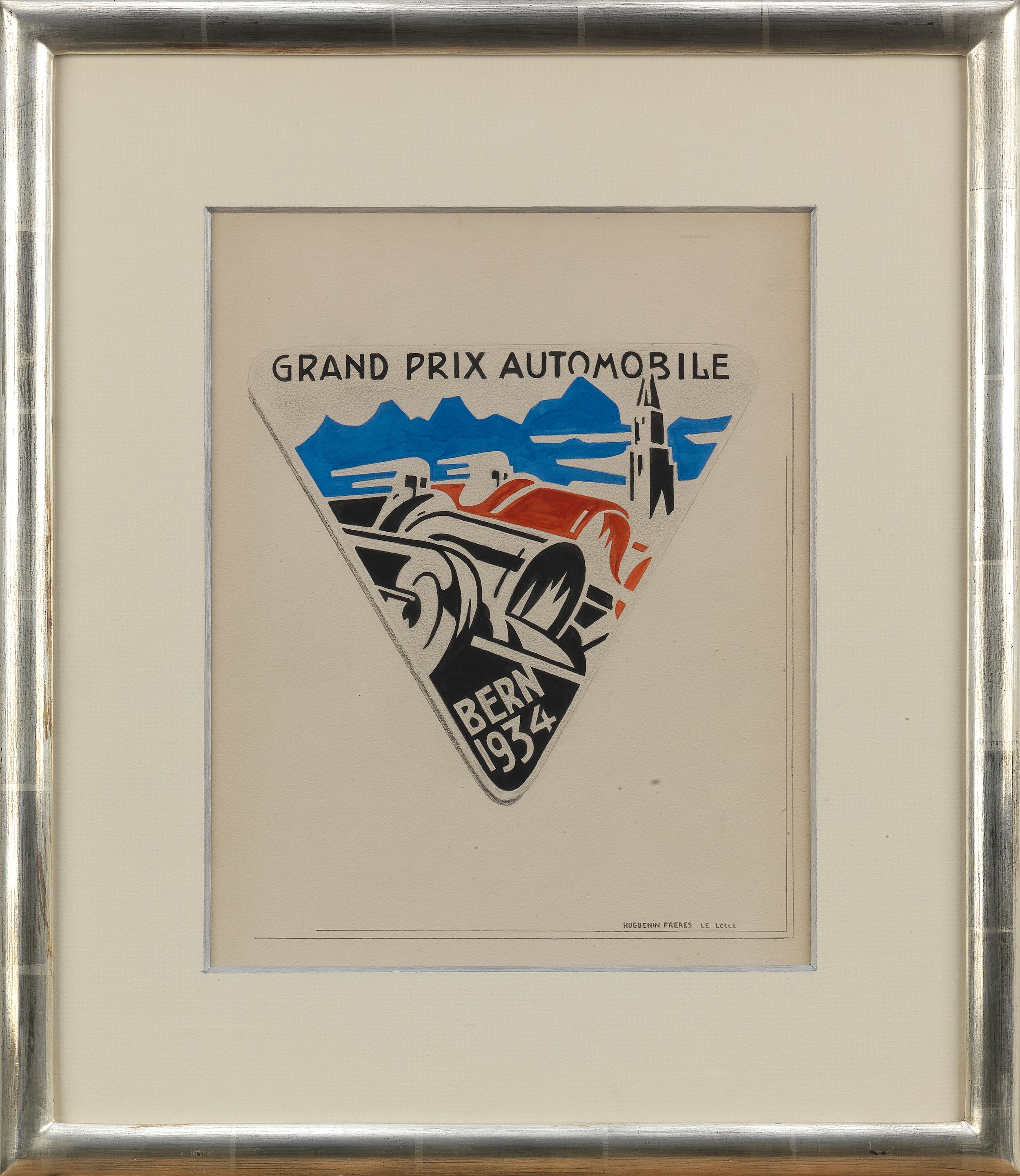 Bonhams Cars : Original artwork for 1934 Swiss Grand Prix badge design,