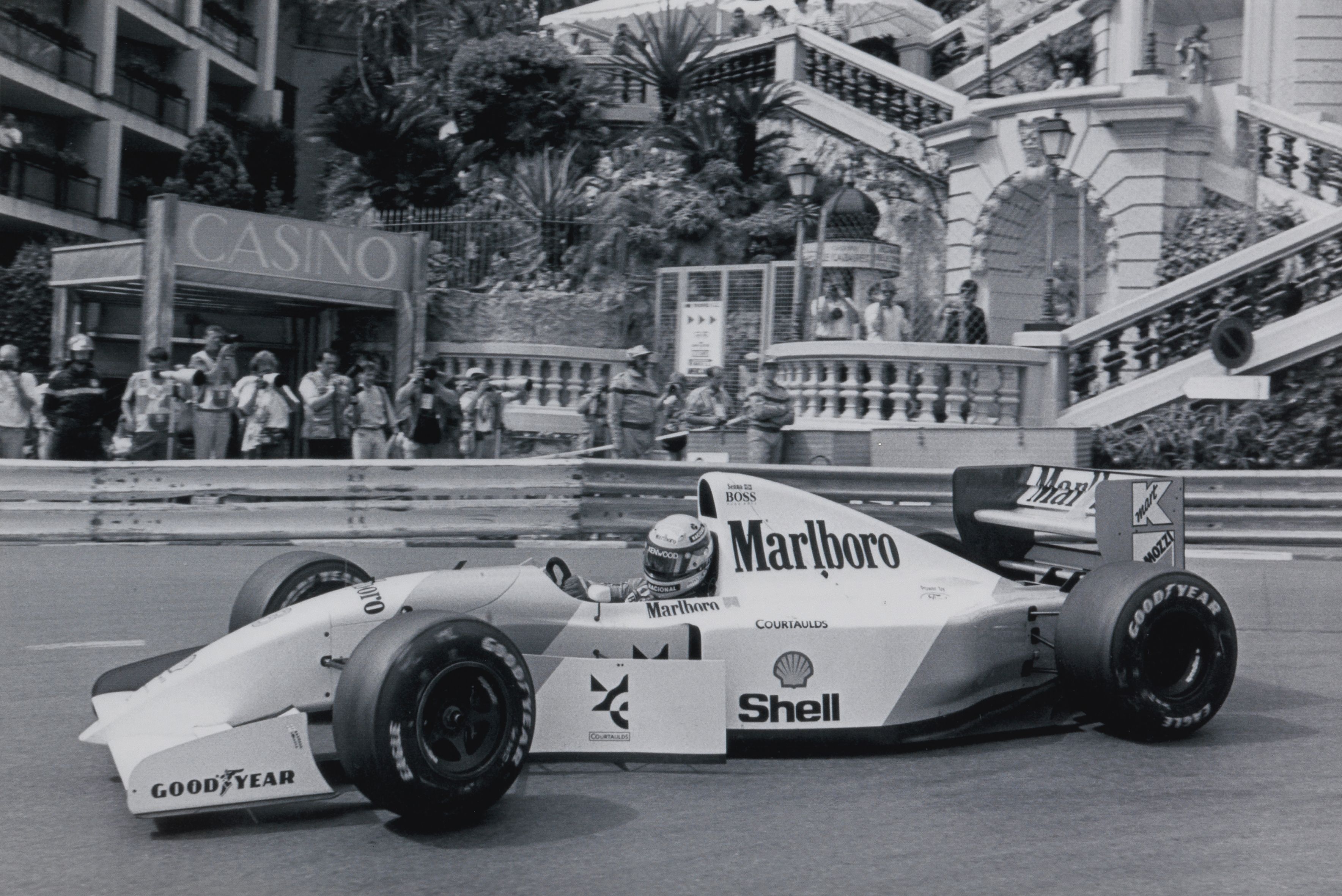 Bonhams Cars : Two photographs depicting Ayrton Senna at Monaco, ((2))