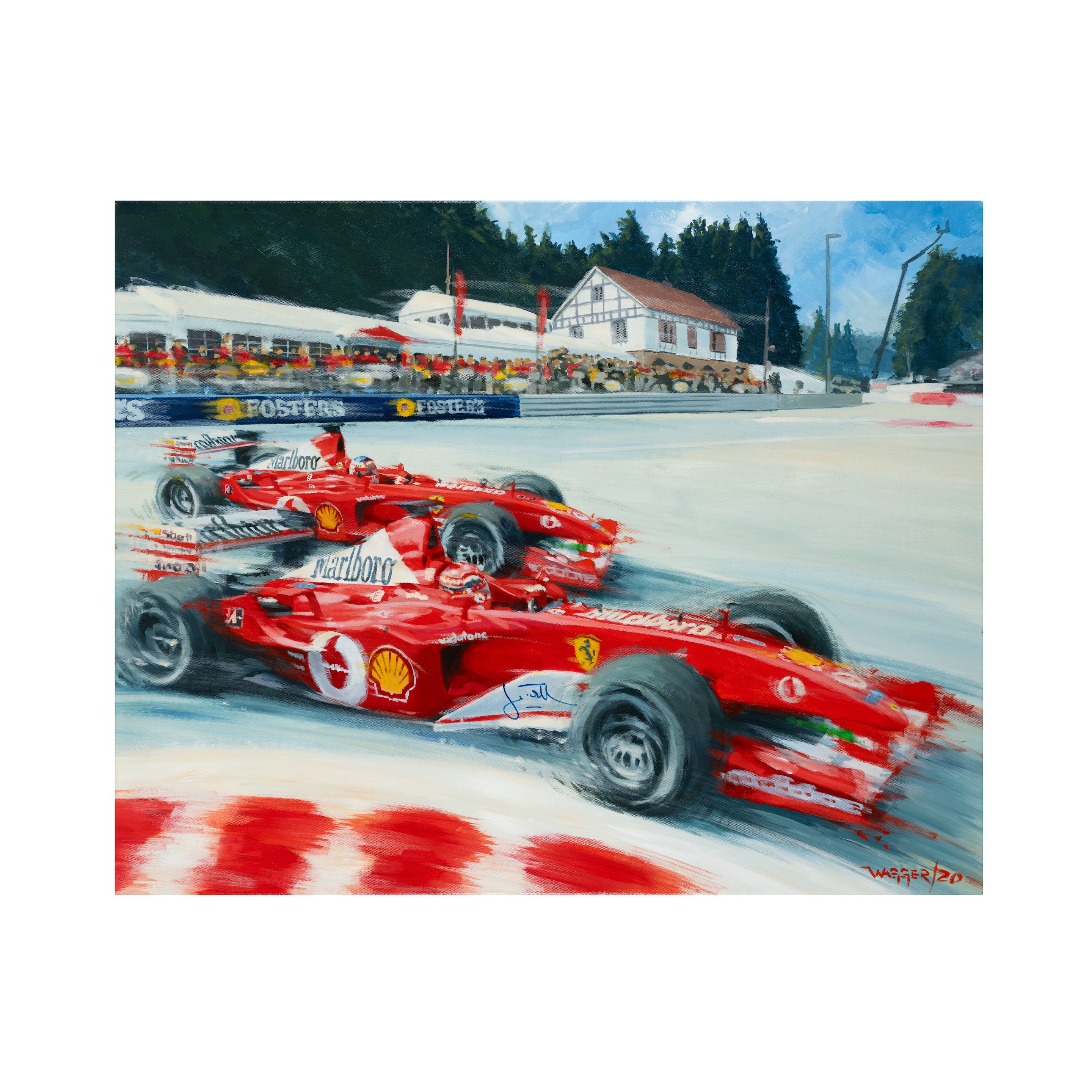 Bonhams Cars : Painting by Klaus Wagger - Schumacher at SPA ...