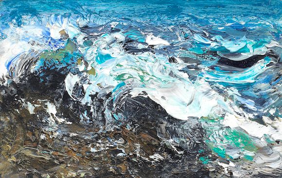 Bonhams : Maggi Hambling (British, born 1945) Waves 8 x 12.5 cm. (3 1/8 ...
