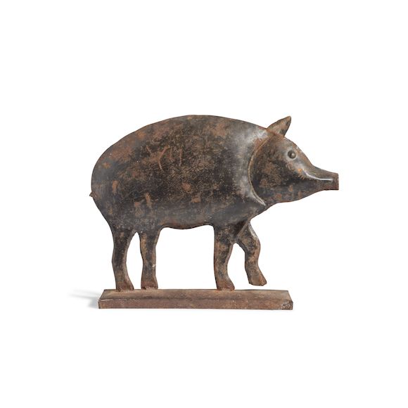 Bonhams : A late 19th/early 20th century cut and embossed tin pig