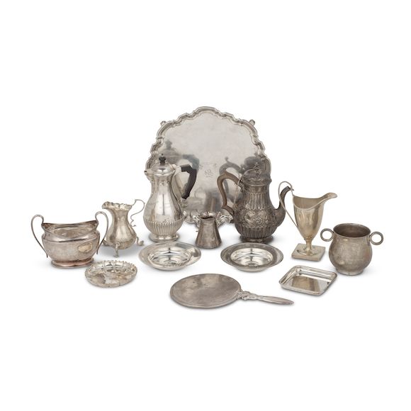 Bonhams : A large collection of silver items various maker's and dates ...