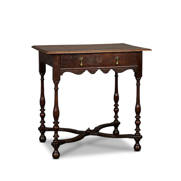 Bonhams : An early 18th century oak side table 1700-1725