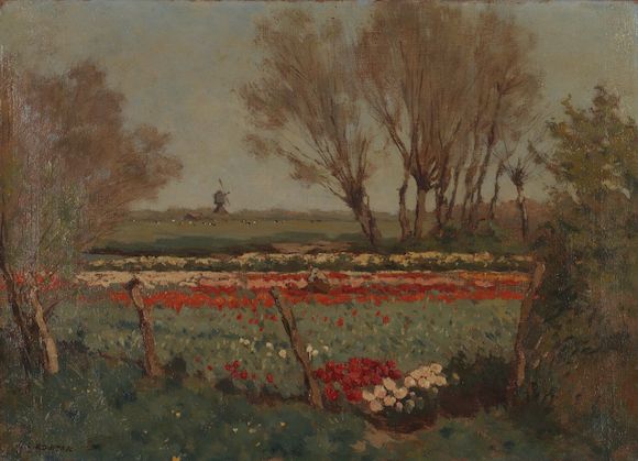 Bonhams : Antonie Louis Koster (Dutch, 1859-1937) The tulip grower
