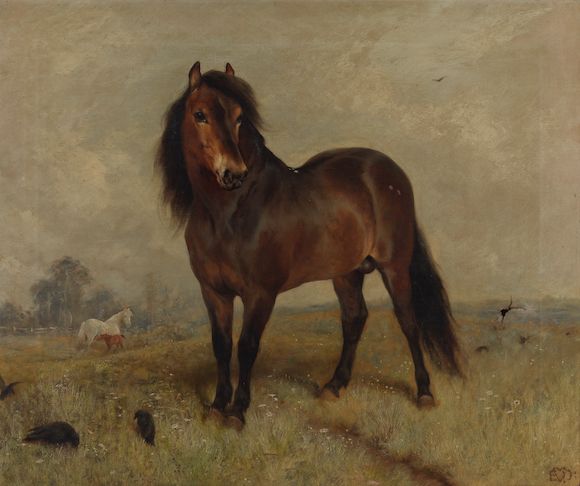 Bonhams : Edwin Douglas (British, 1848-1914) A bay in a meadow