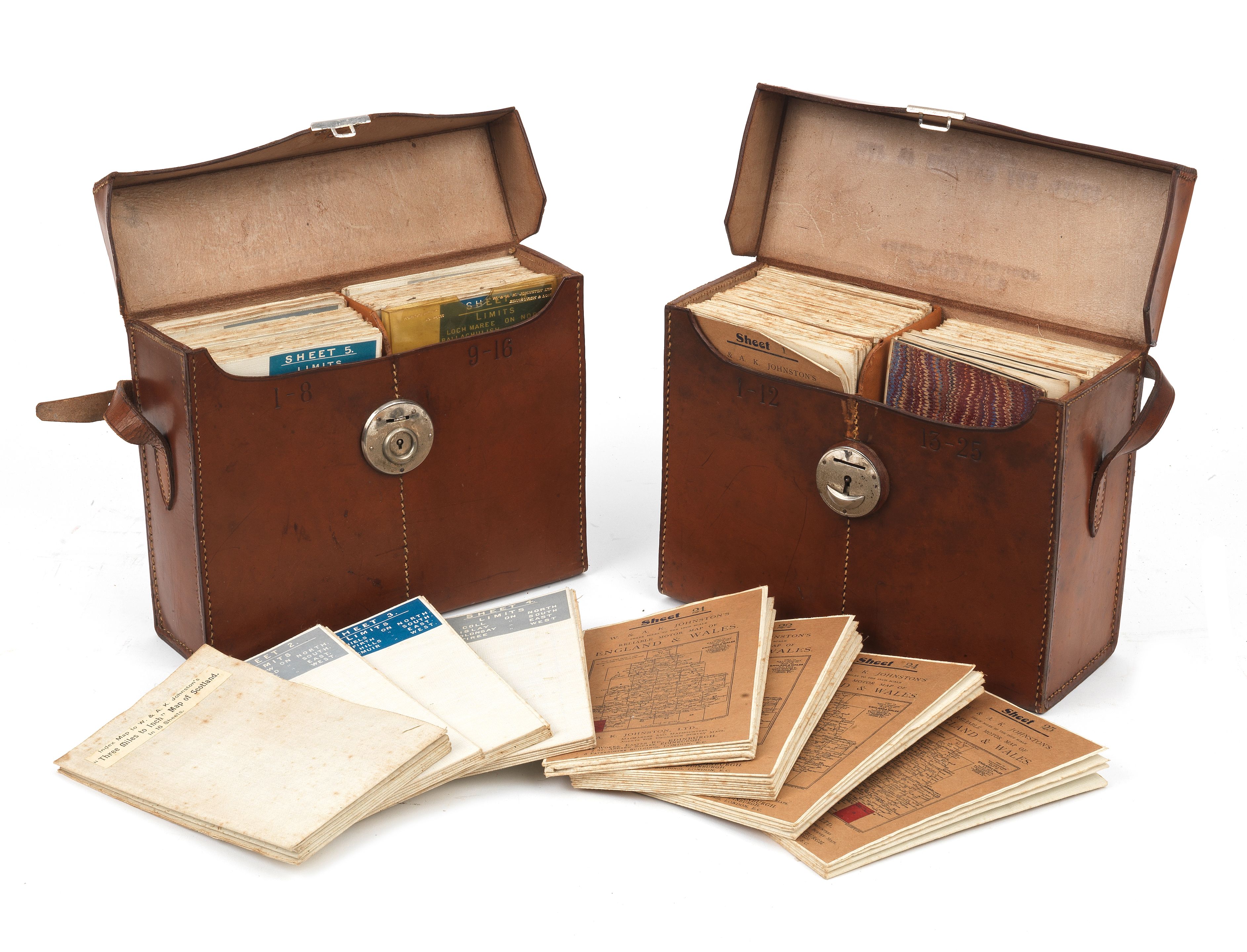 Bonhams Cars : A rare pair of veteran cased motoring maps by W & A K ...