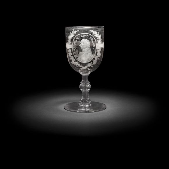 Bonhams : A large engraved Nelson commemorative portrait goblet, early ...