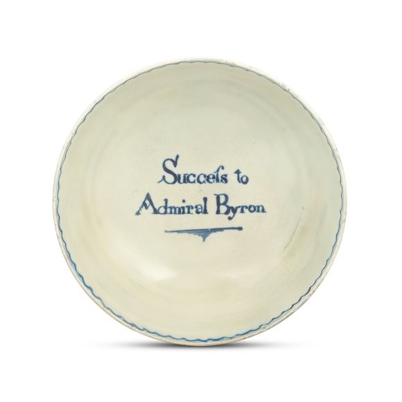 Bonhams : Admiral John Byron: A rare pearlware bowl, circa 1770-80