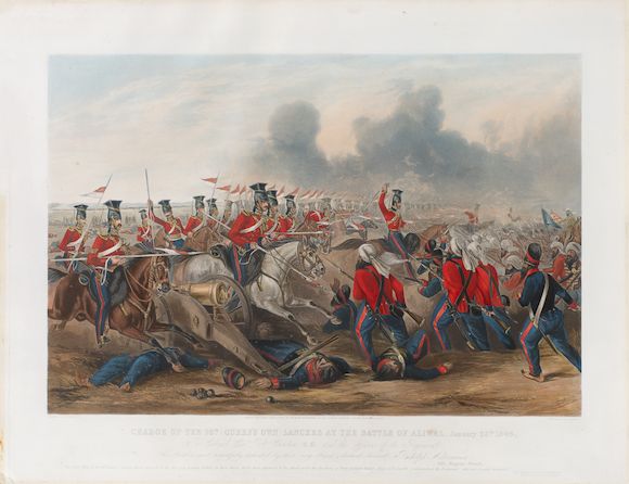 Bonhams : Charge of the 16th (Queen's Own) Lancers at the Battle of ...