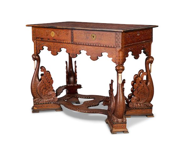 Bonhams : An Indo-Portuguese ivory-inlaid table Probably Goa, late 17th ...