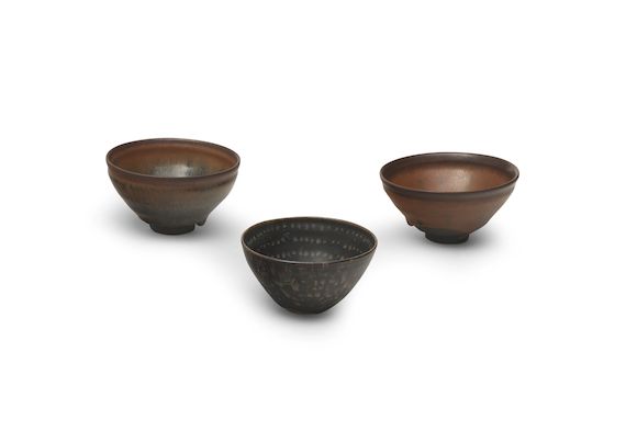 Bonhams : TWO JIAN AND ONE JIZHOU BLACK-GLAZED TEA BOWLS Song/Jin (3)
