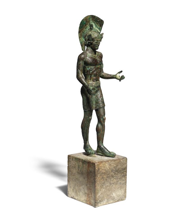 Bonhams : An Etruscan bronze warrior or Laran, God of War
