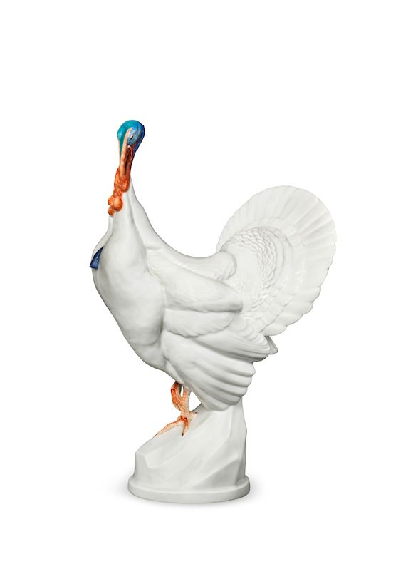 Bonhams : A Meissen model of a turkey or Truthan, circa 1918