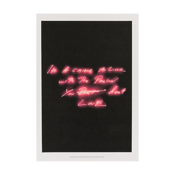 Bonhams Cornette de Saint Cyr : TRACEY EMIN (NEE EN 1963) It's a crime ...