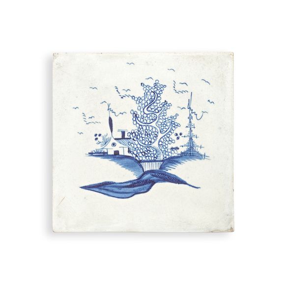 Bonhams : A rare Liverpool tile, circa 1760-65