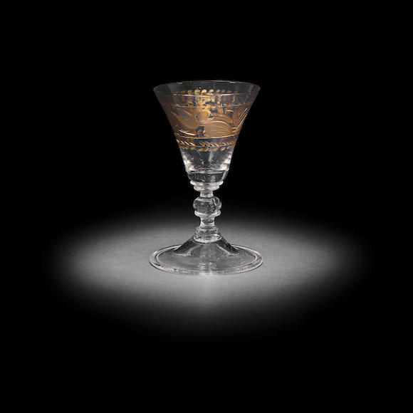 Bonhams A Bohemian Engraved And Gilded Baluster Wine Glass Early