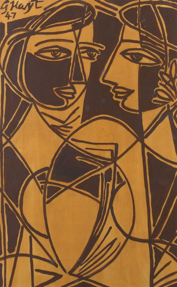 Bonhams : George Keyt (1901-1993) Untitled (Lovers)