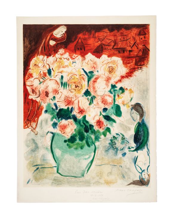 Bonhams : After Marc Chagall (1887-1985) by Charles Sorlier (1921-1990) The Bouquet Lithograph ...