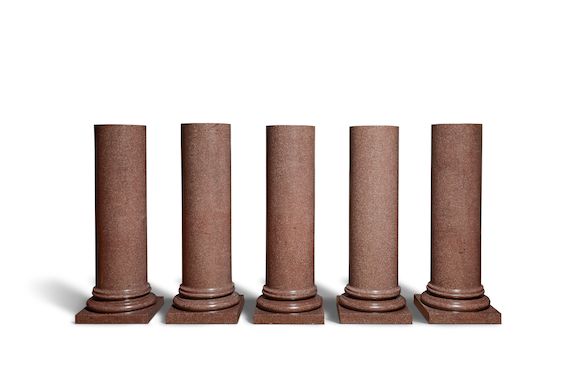 Bonhams : A set of five porphyry columns (5)