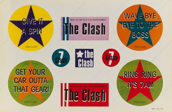 Bonhams : The Clash A Set Of Stickers And Concert Flyer, 1980s