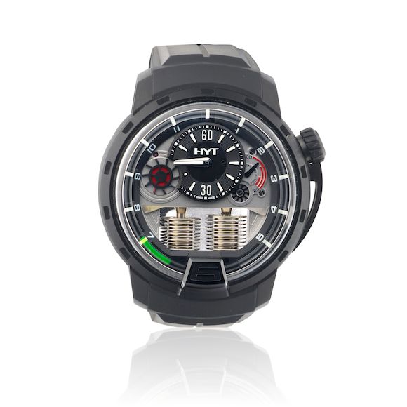 Bonhams : HYT. A fine and innovative black DLC coated titanium manual ...