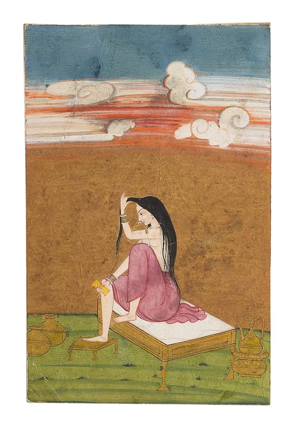 Bonhams : A maiden bathing and performing her toilette Provincial ...