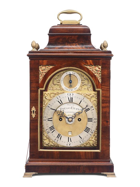Bonhams : A rare late 18th century Mahogany table clock with alarm and ...