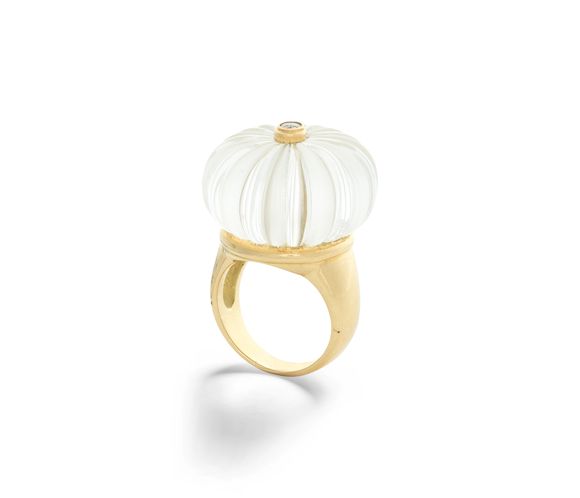 Bonhams : O. J. PERRIN: ROCK CRYSTAL AND DIAMOND RING