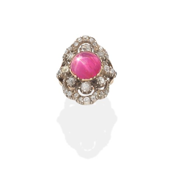 Bonhams : STAR RUBY AND DIAMOND RING,