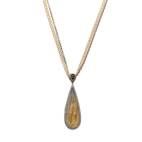 Bonhams : SEVAN BICAKI: DIAMOND AND BLACK DIAMOND PENDANT/NECKLACE