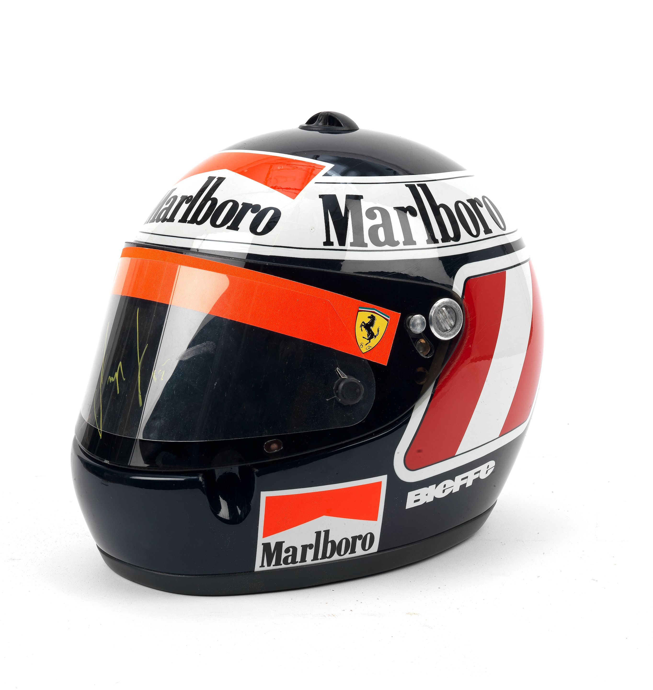 Bonhams Cars : A signed Gerhard Berger spare 1995 season helmet, by Bieffe,