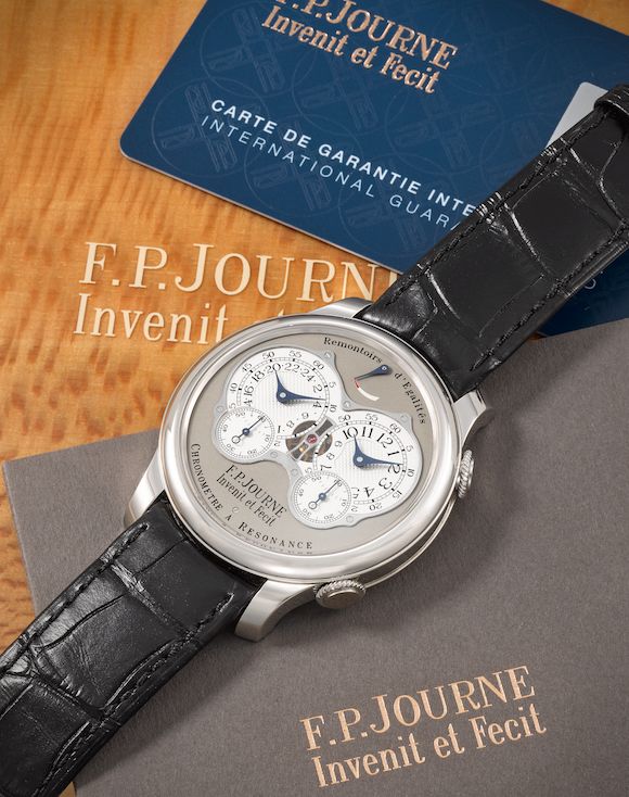 Bonhams : F.P. Journe. A fine platinum manual wind dual time wristwatch ...