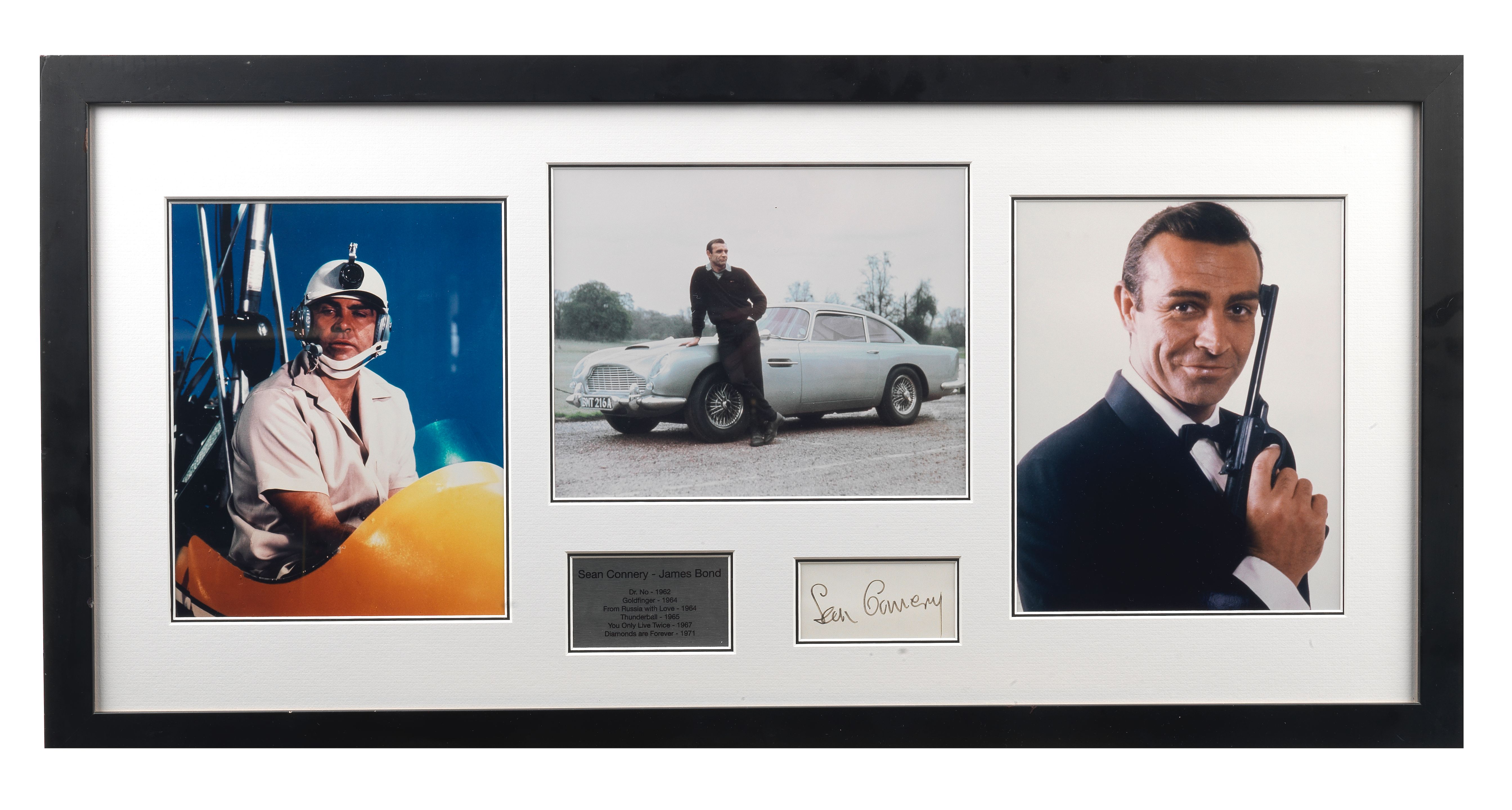 Bonhams Cars : A Sean Connery autograph with display of James Bond ...