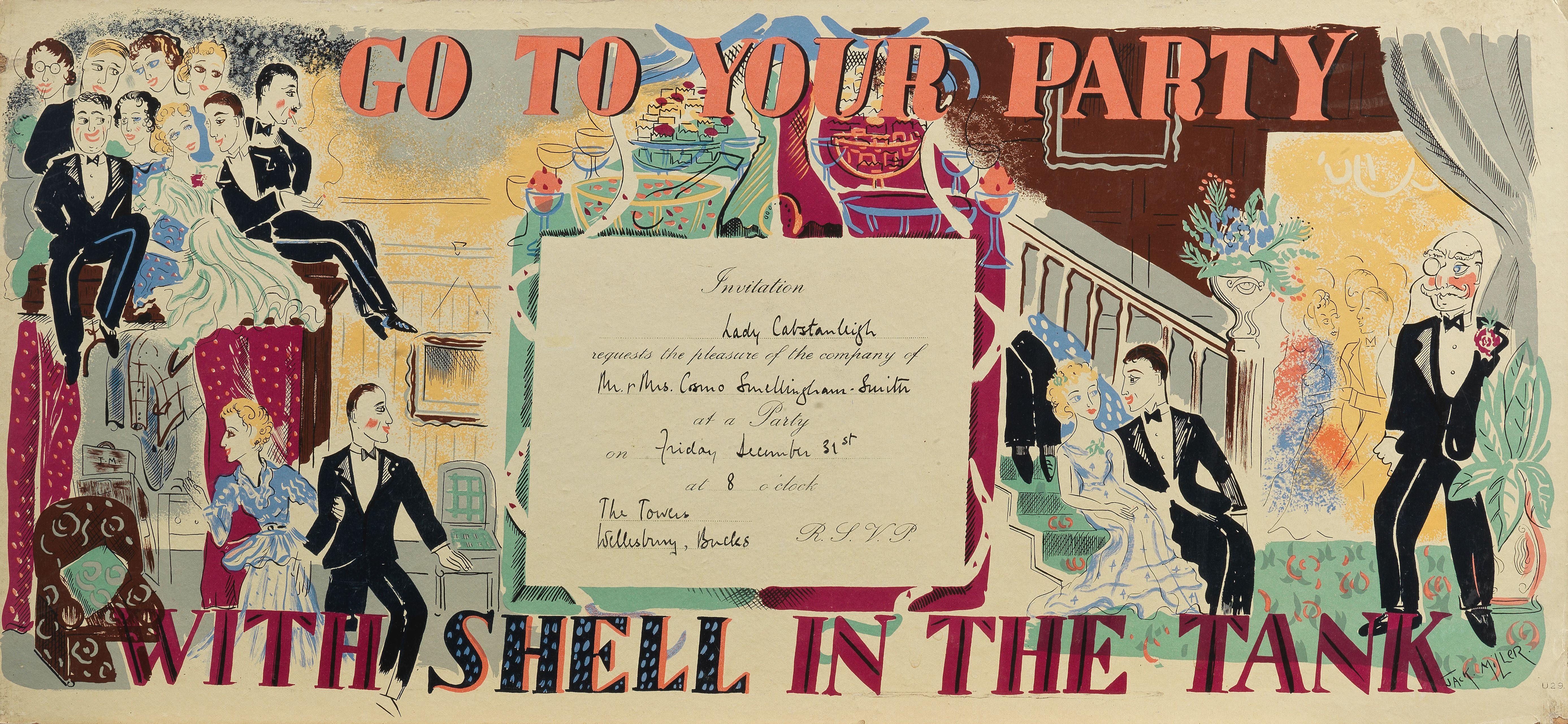 Bonhams Cars : A 'Go To Your Party With Shell In The Tank' tram-card ...