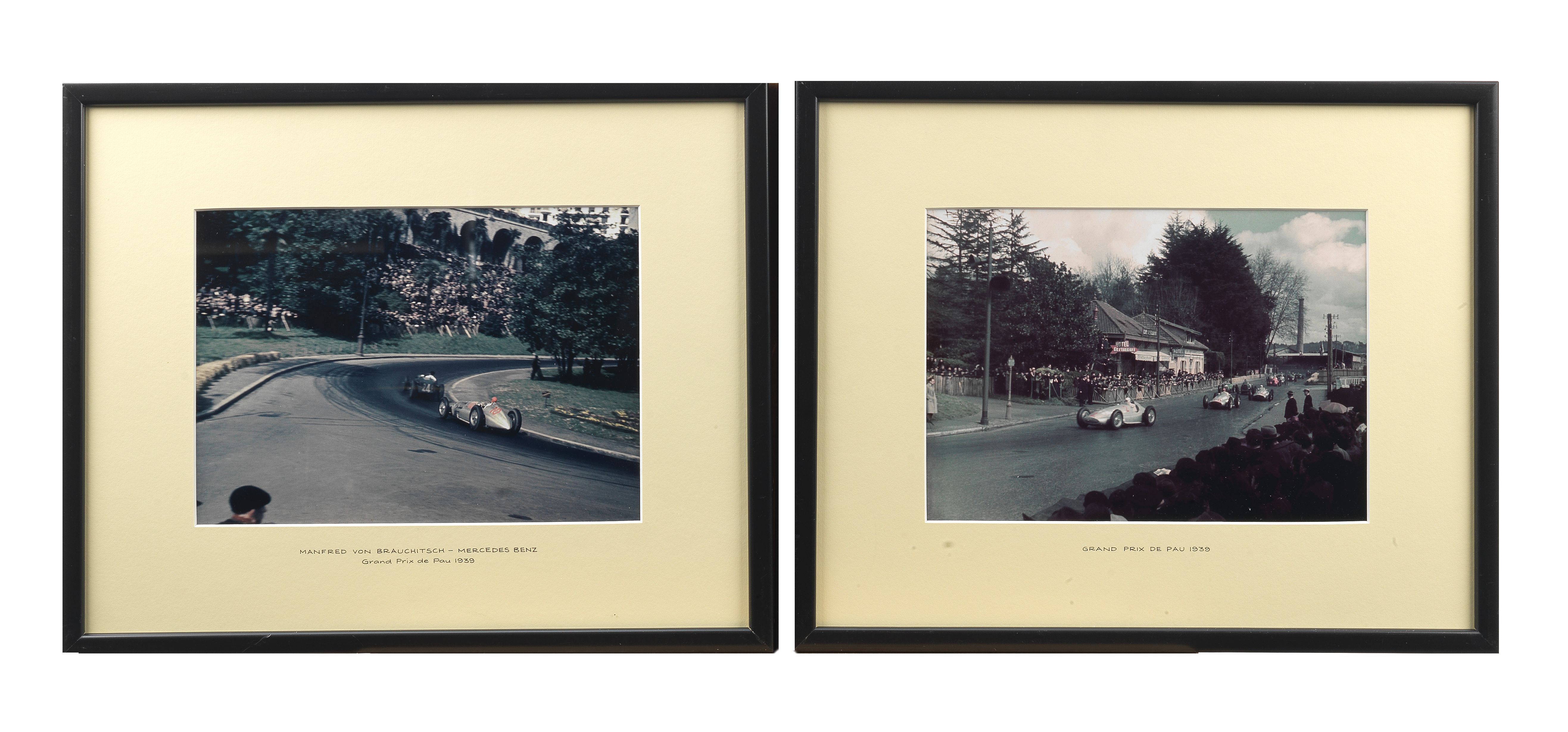 Bonhams Cars : Two framed photographs of 1939 Grand Prix de Pau race ...