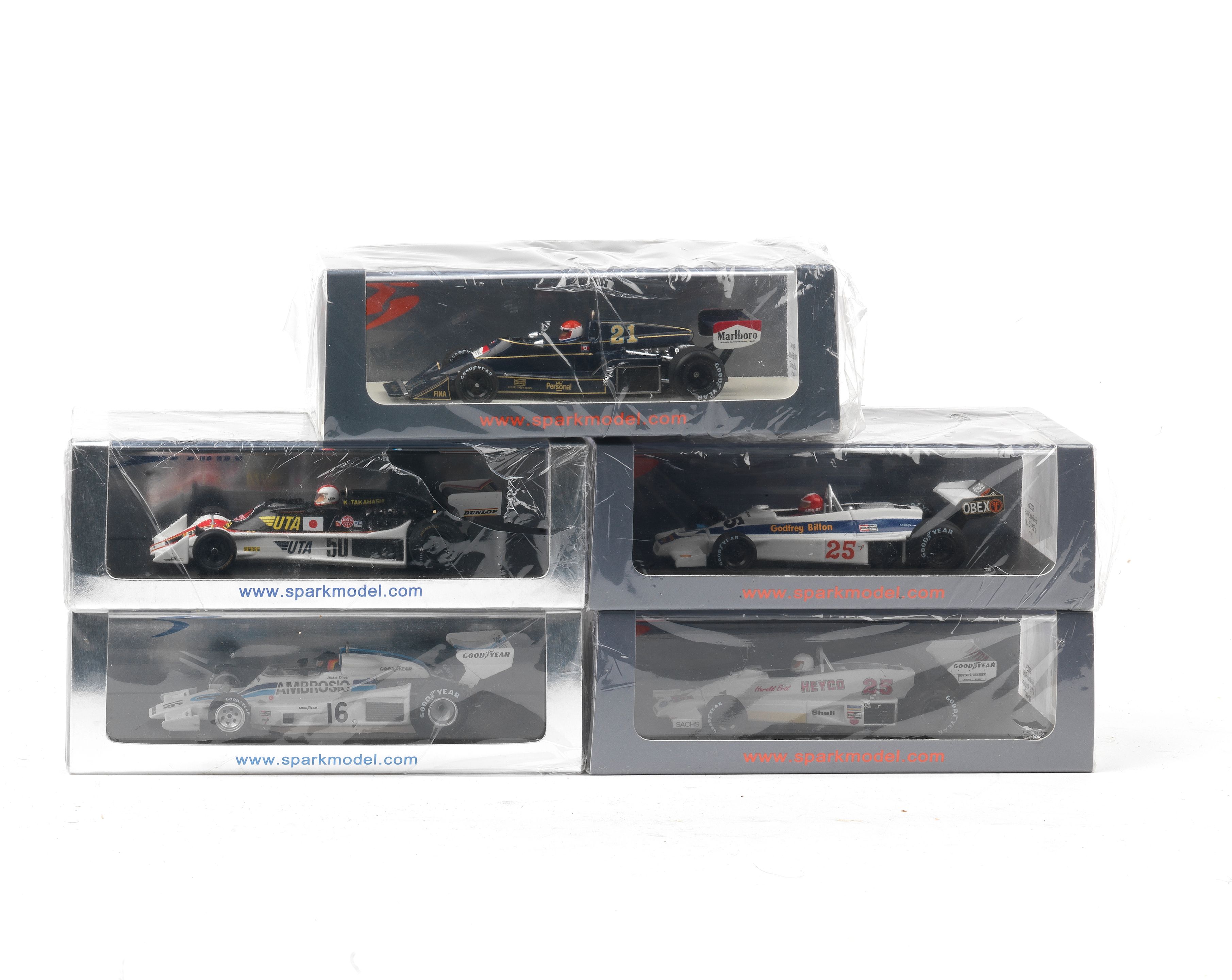Bonhams Cars : Five 1:43 scale models 1976-77 F1 cars, by Spark, ((5))