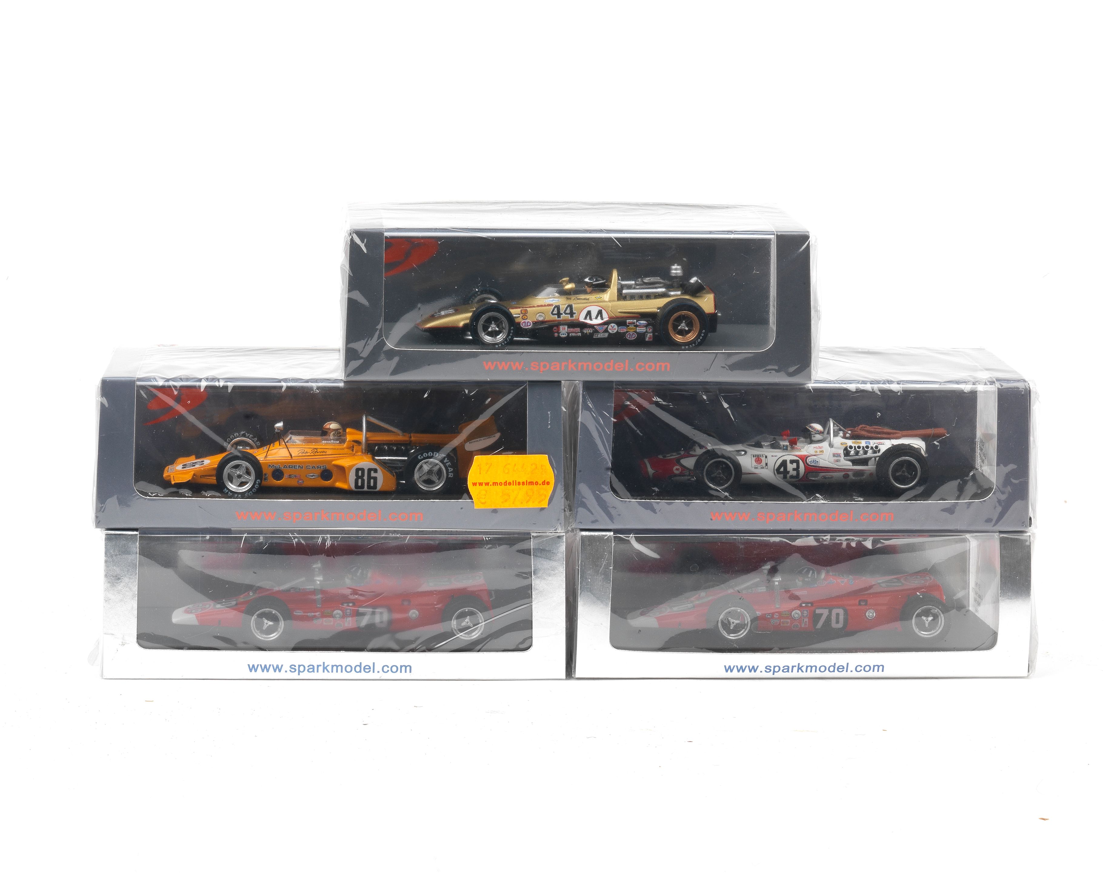 Bonhams Cars : Five boxed 1:43 scale models of Indy 500 race cars, by ...