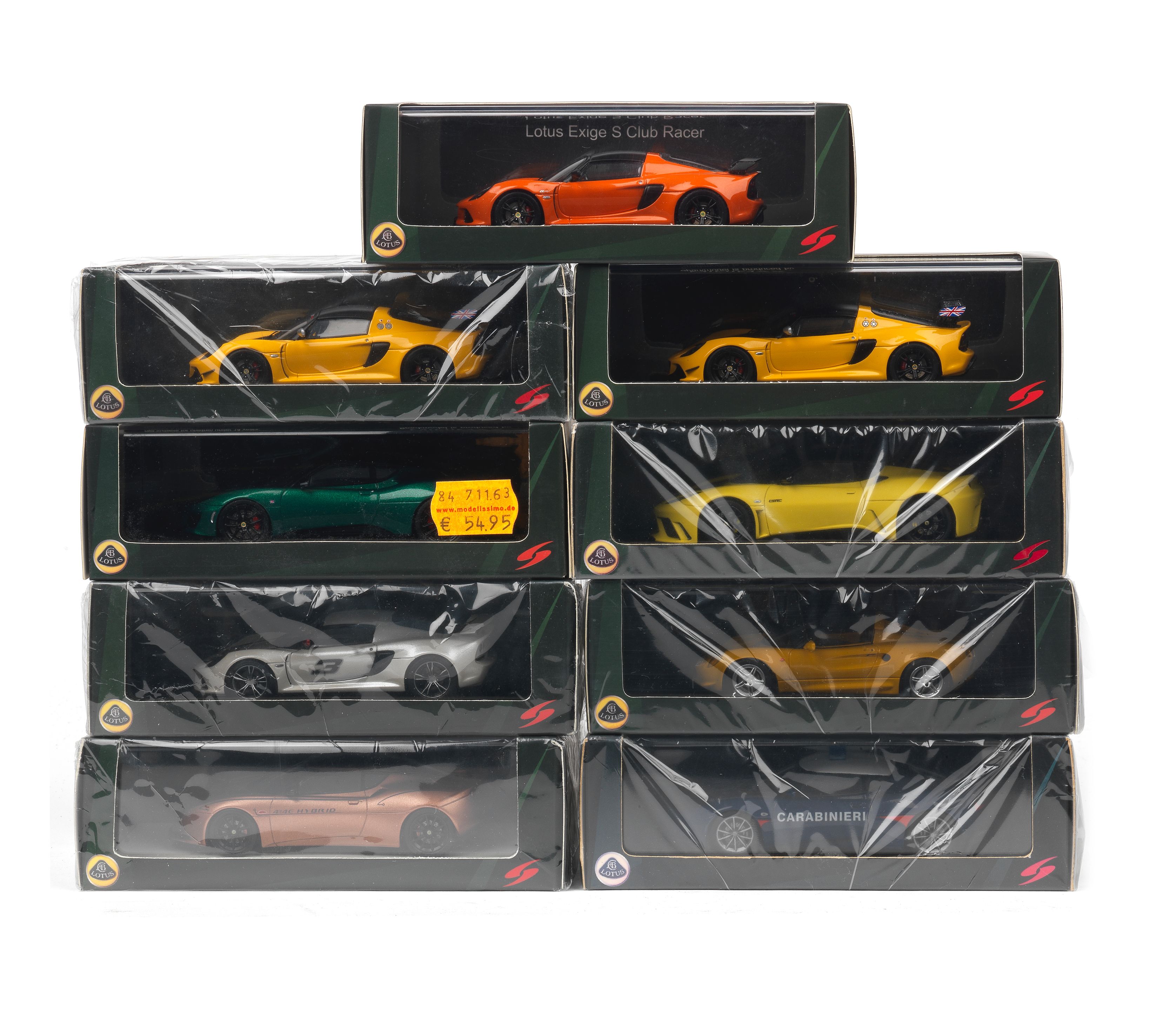 Bonhams Cars : Nine boxed 1:43 scale models of Lotus cars, by Spark, ((9))
