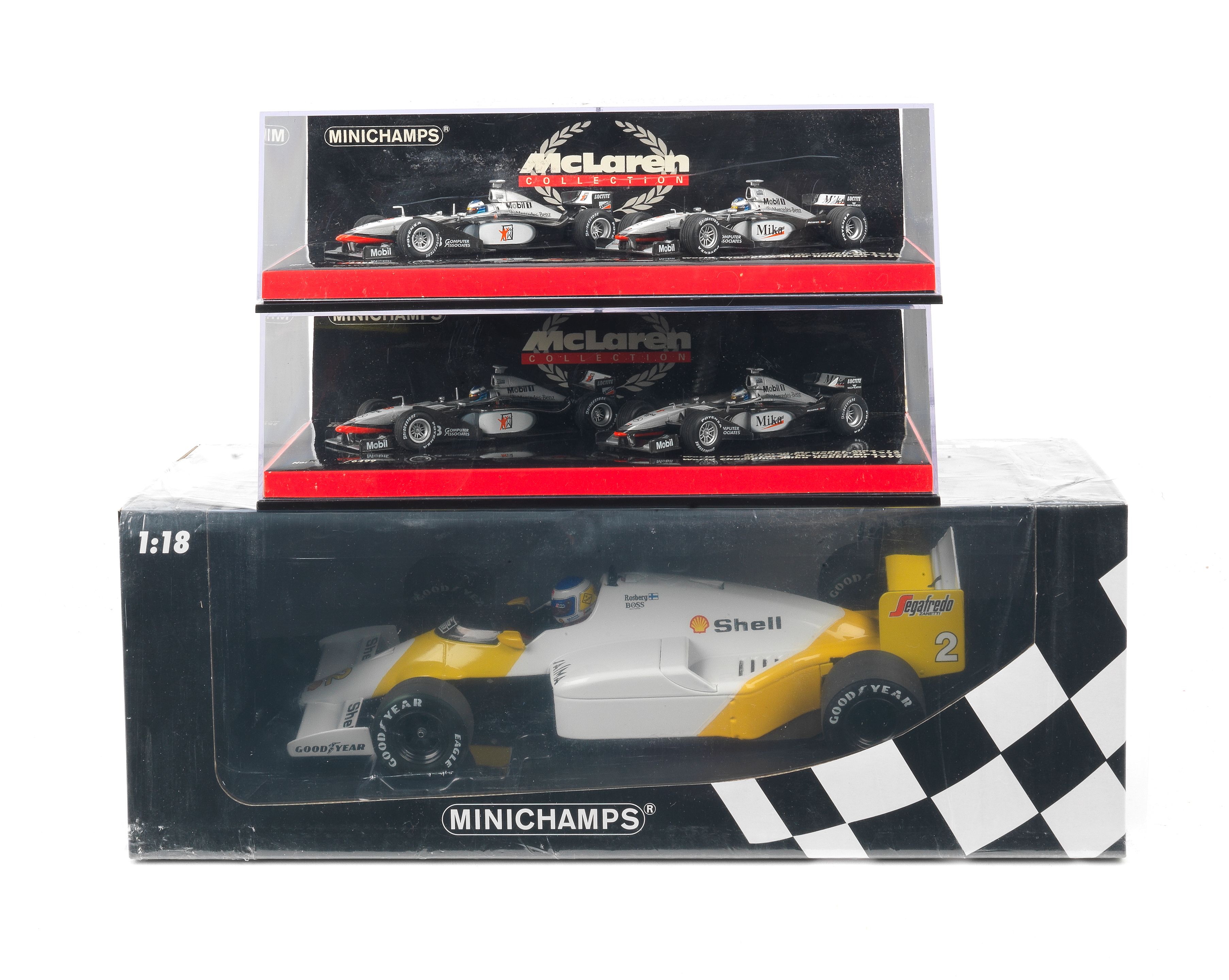 Bonhams Cars : Three boxed McLaren Formula 1 scale models, by ...