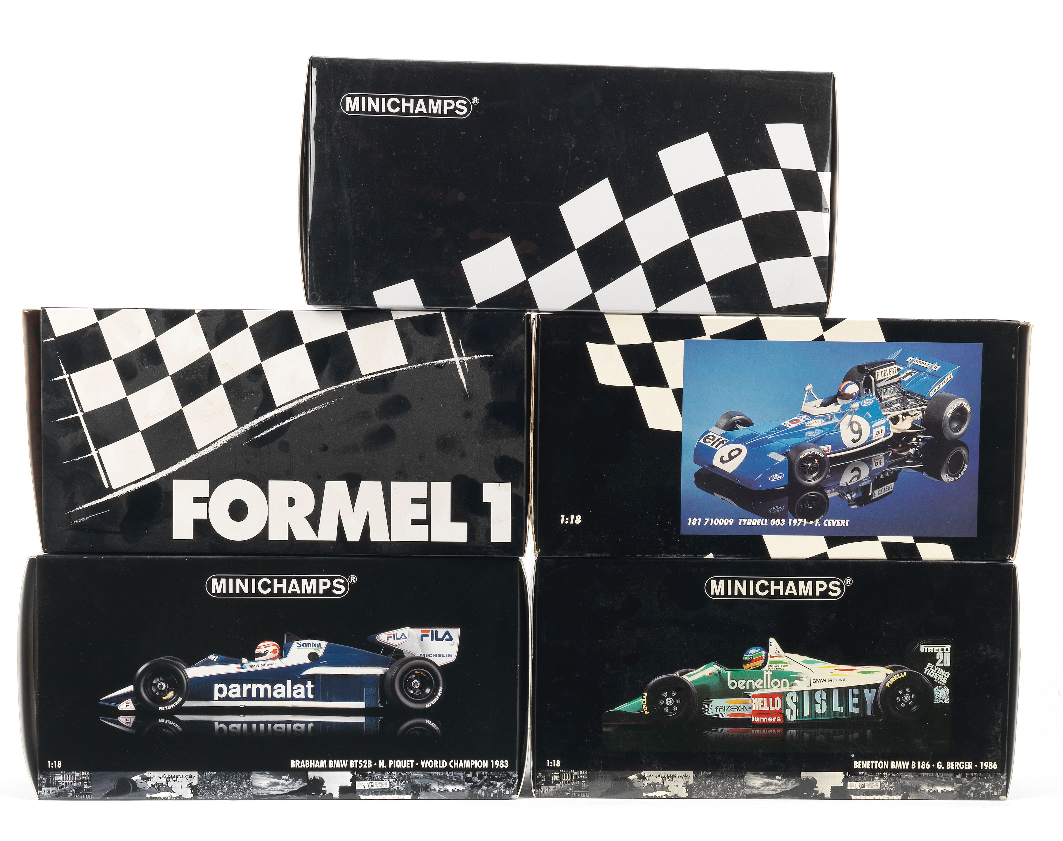 Bonhams Cars : Five boxed 1:18 scale Formula 1 car models, by ...