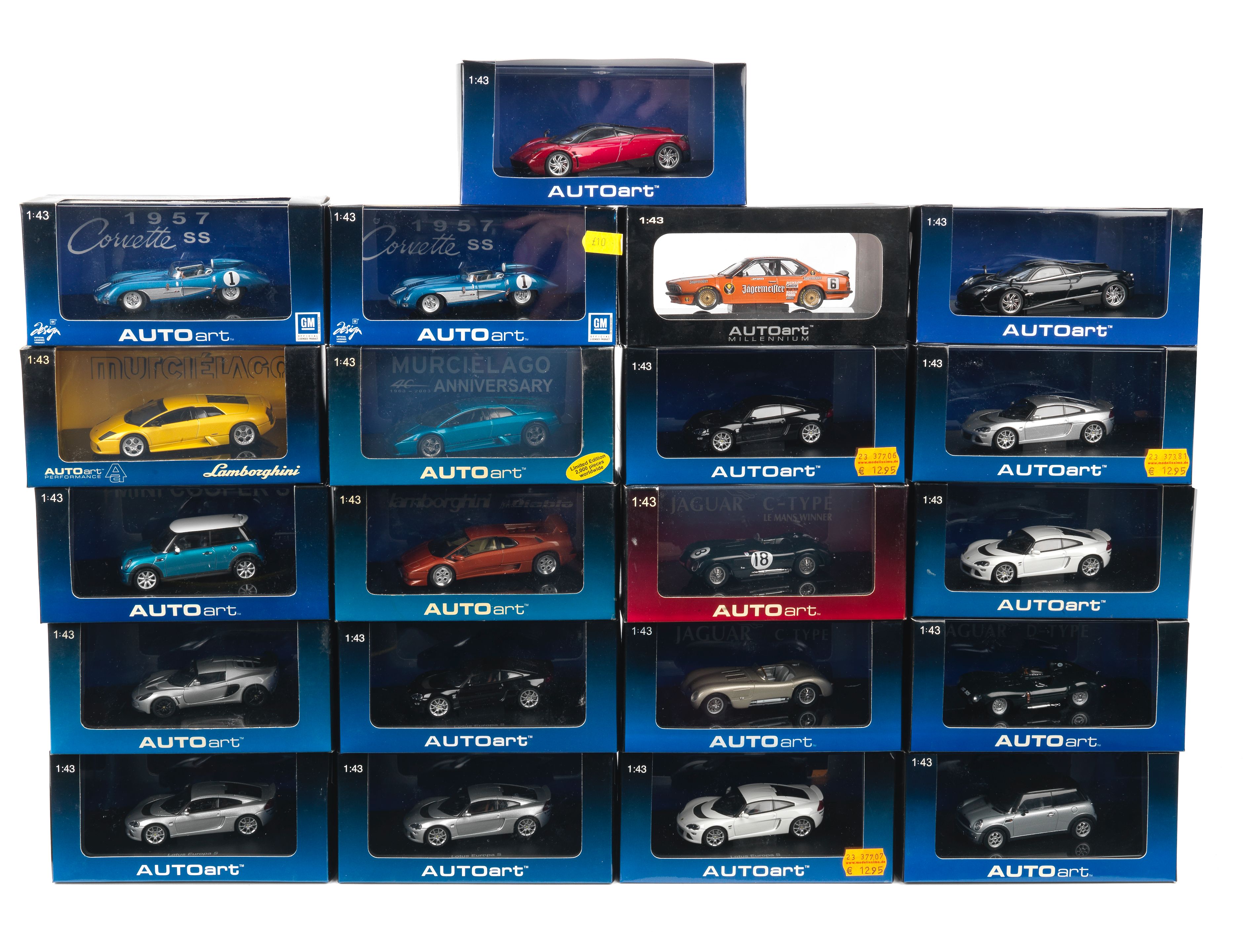 Bonhams Cars : Twenty-one boxed 1:43 scale car models, by Autoart, ((21))