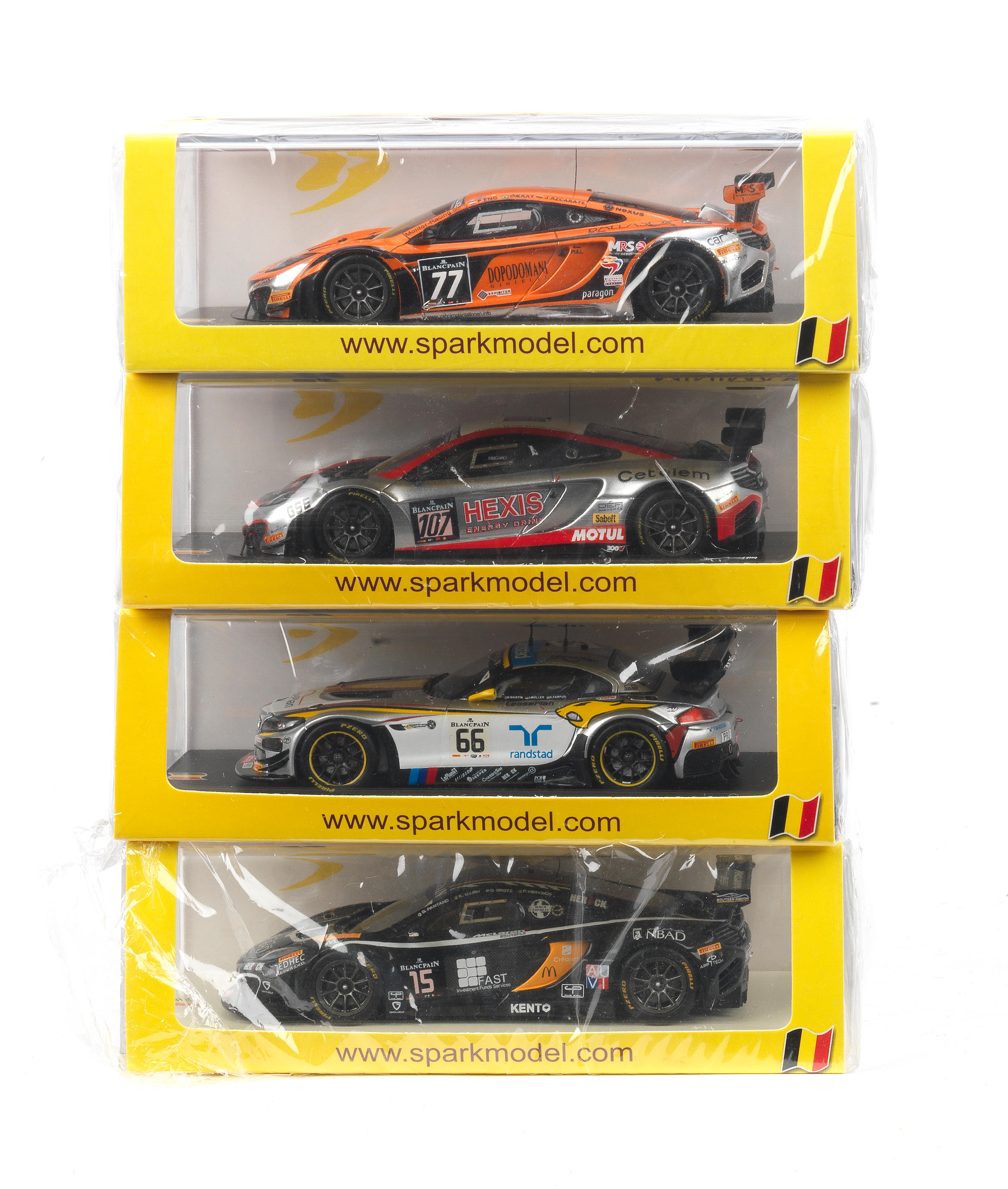 Bonhams Cars Four Boxed 143 Scale Models Of 2013 2014 Spa 24 Hour