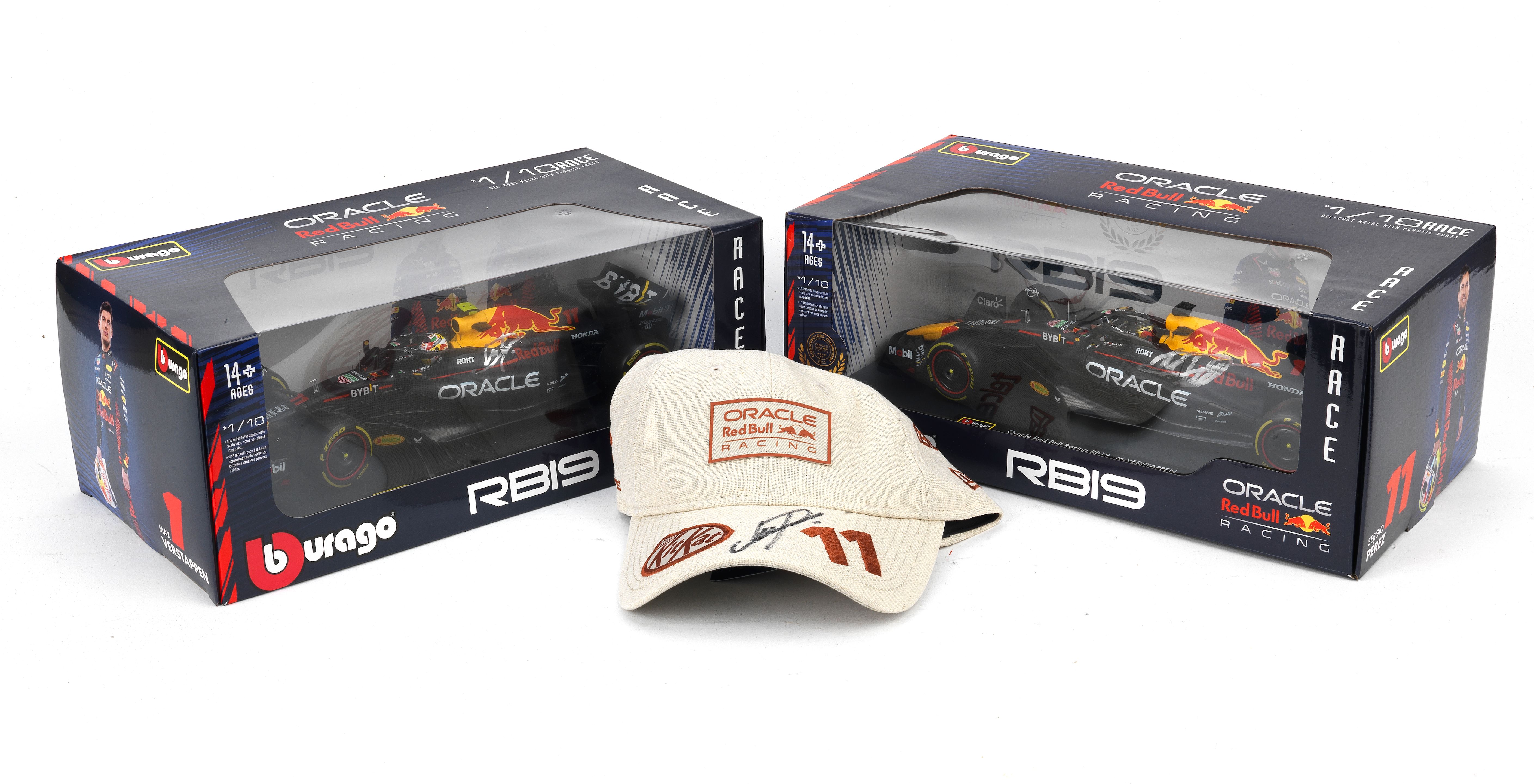Bonhams Cars : Two signed 1:18 scale models of the Oracle Red Bull ...