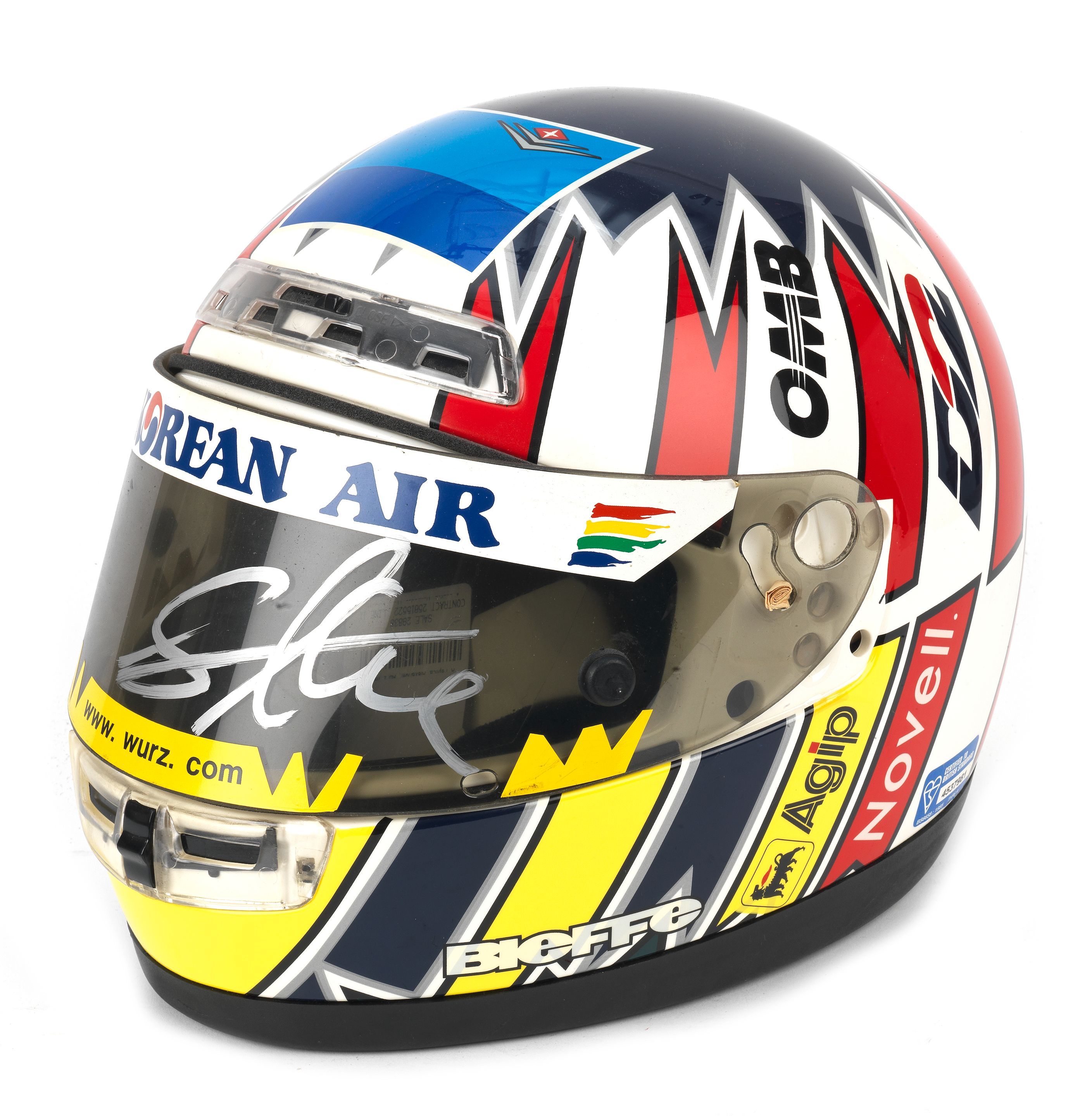 Bonhams Cars : A replica Alexander Wurz helmet with signed visor, by ...
