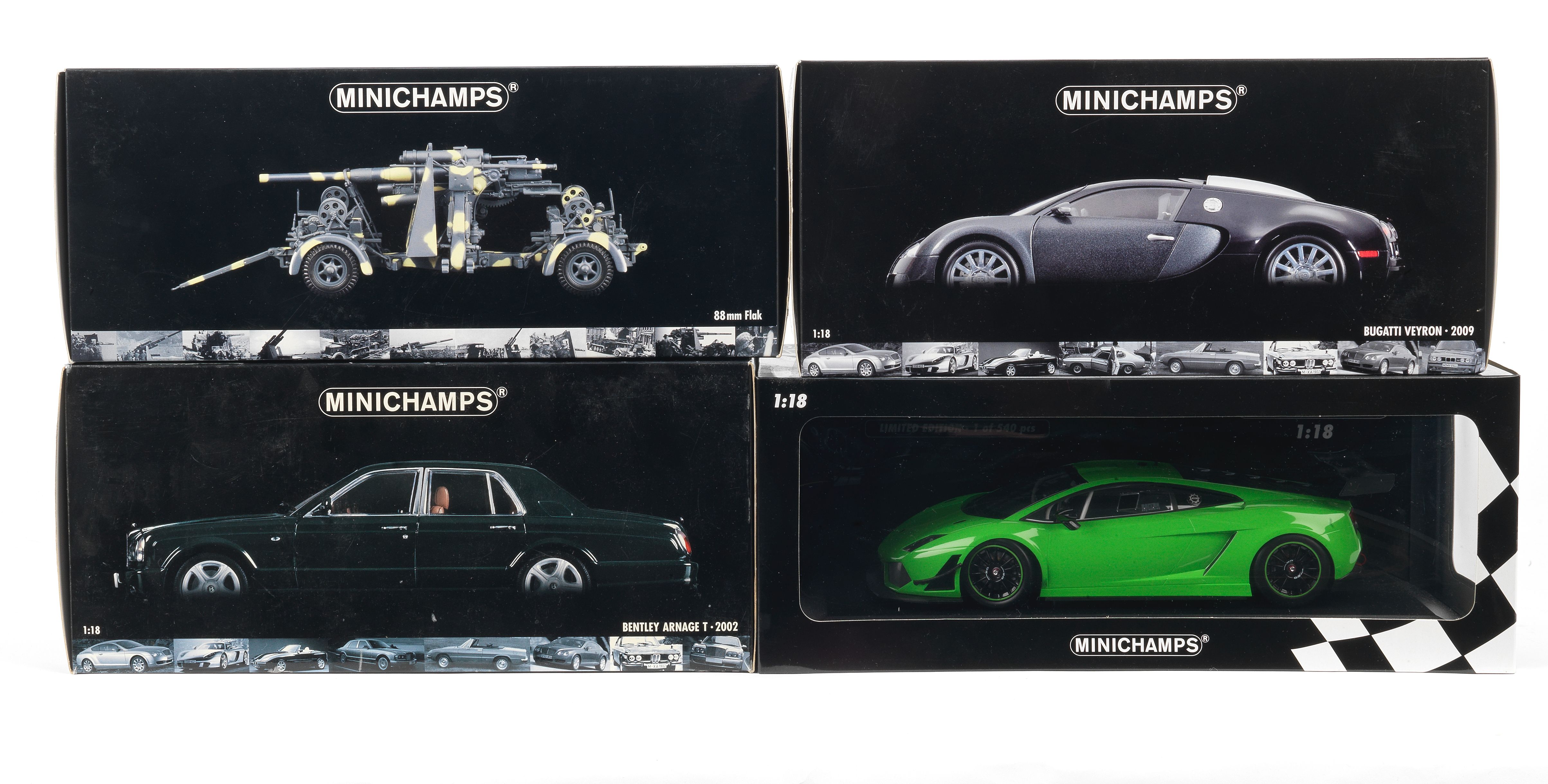 Bonhams Cars : Three boxed 1:18 scale model cars, by Minichamps ((4))