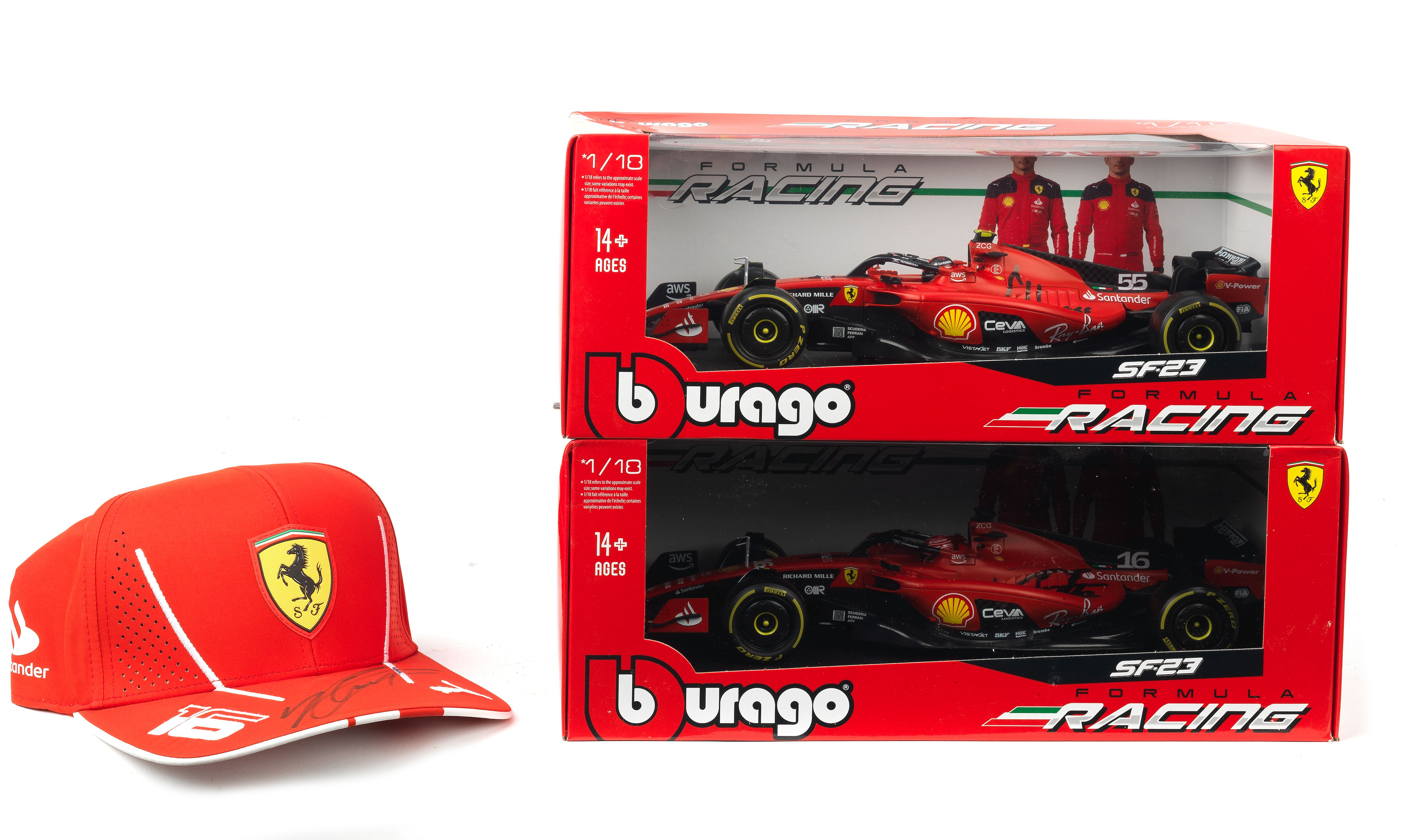Bonhams Cars : Two signed 1:18 scale models of the Ferrari F1 SF23, by ...